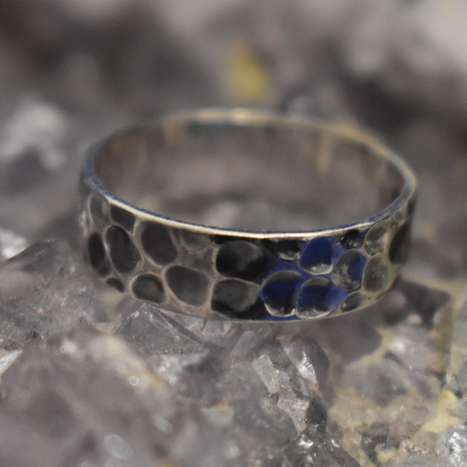 Buy Hammered and Dotted Band Ring (925) Sterling Silver online by ...