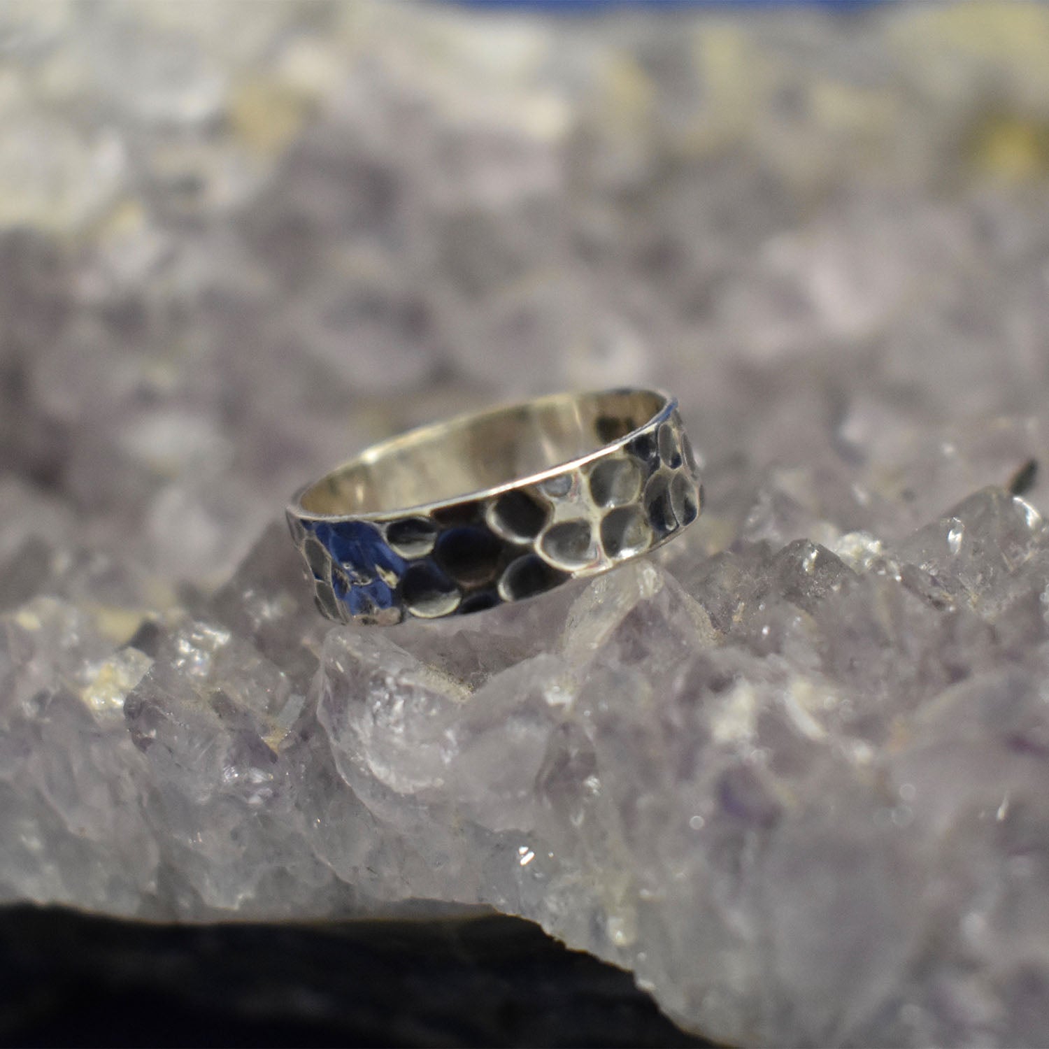 Buy Hammered and Dotted Band Ring (925) Sterling Silver online by ...